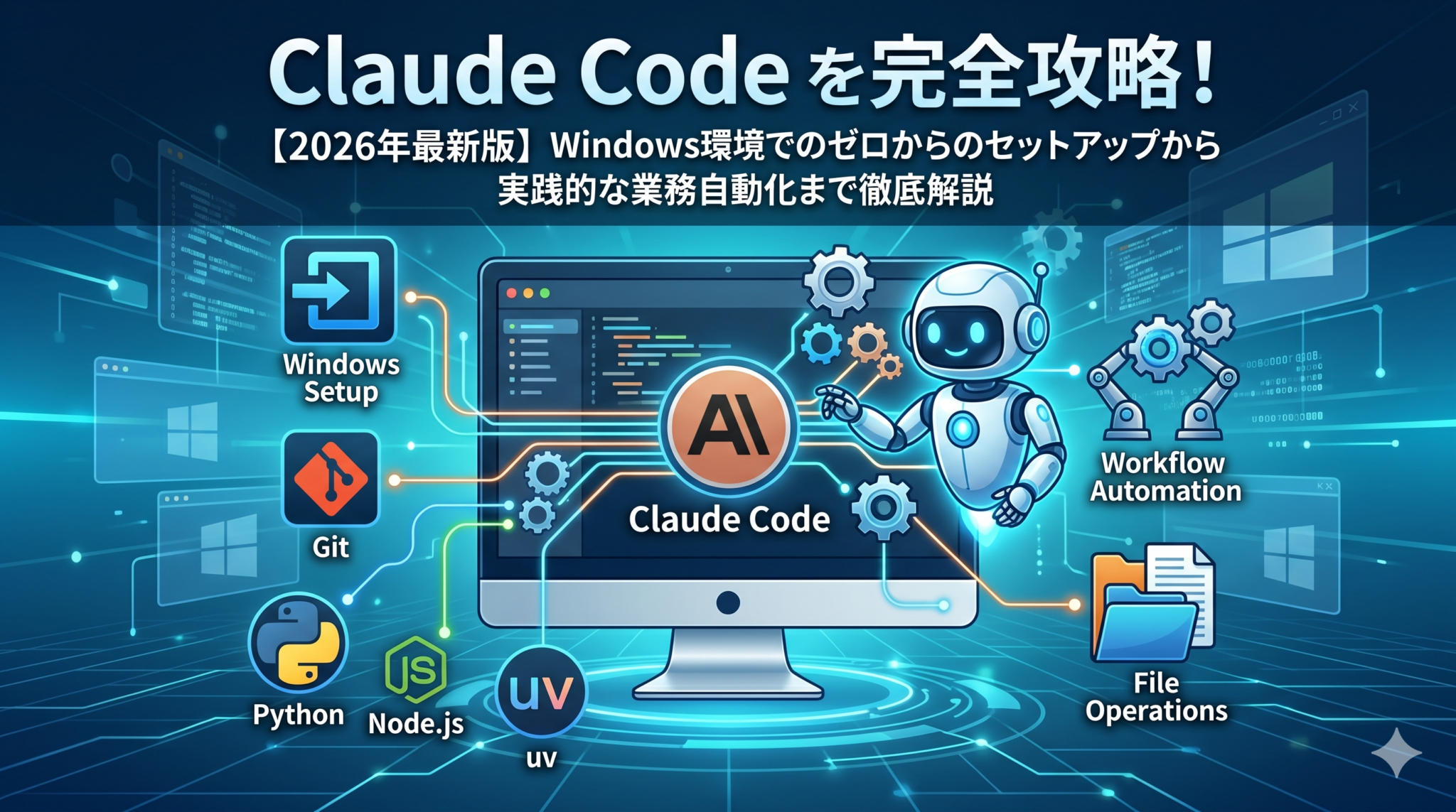 【2026年最新版】Claude Codeを完全攻略！Windows環境でのゼロからのセットアップから実践的な業務自動化まで徹底解説 ...